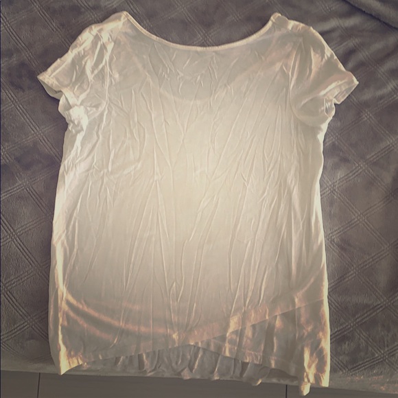 Lucy & Laurel | Tops | Basic White Tee Detail On Front | Poshmark